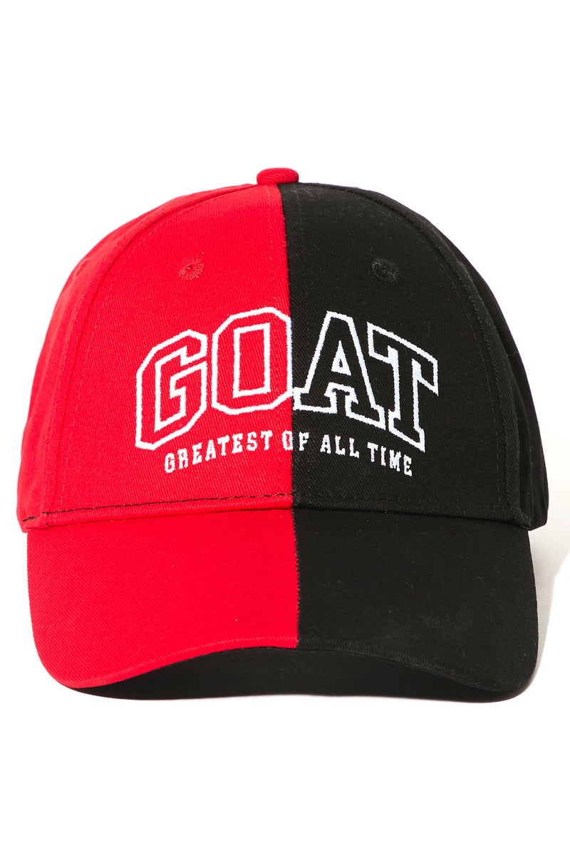 GOAT Split Dad Hat - Red/Black | Fashion Nova, Mens Accessories | Fashion Nova