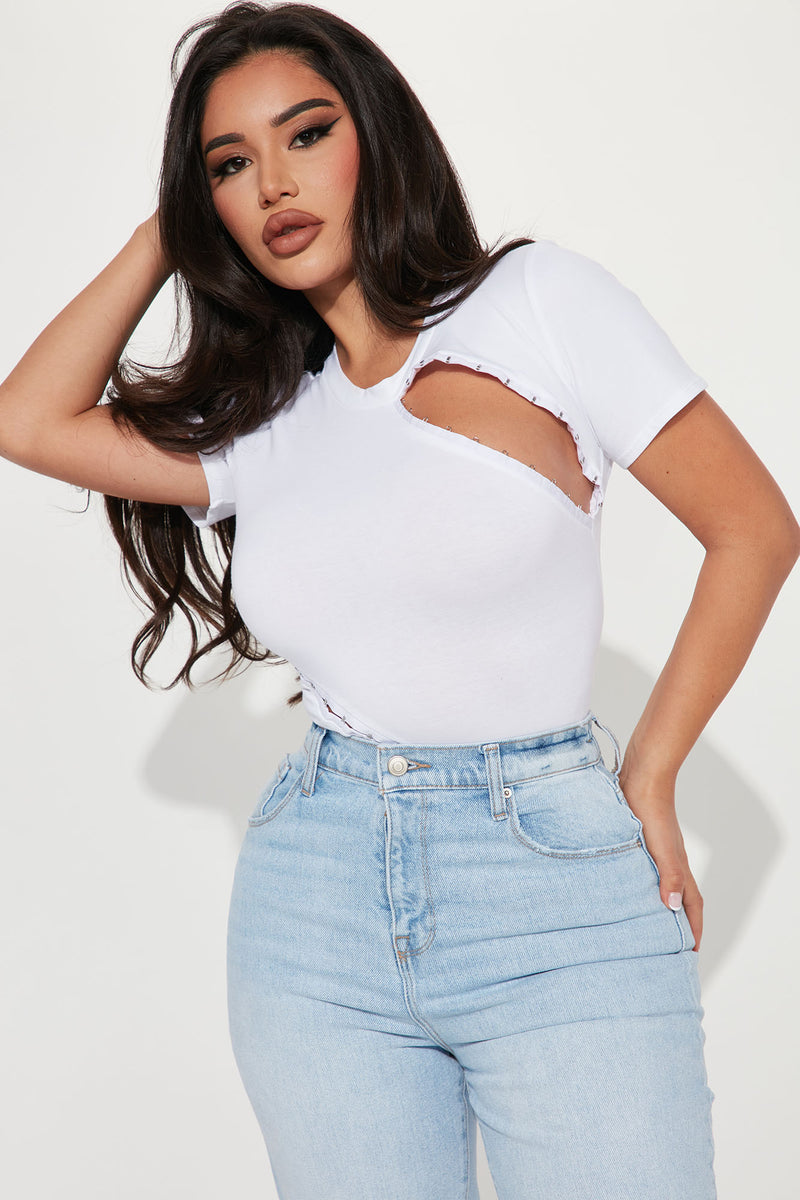 Got You Hooked Bodysuit White Fashion Nova Bodysuits Fashion Nova