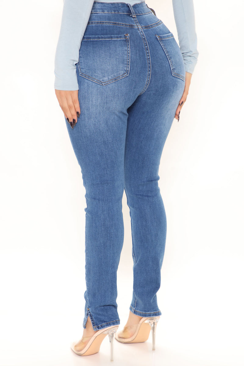 Livin For It Skinny Jeans Medium Blue Wash Fashion Nova Jeans