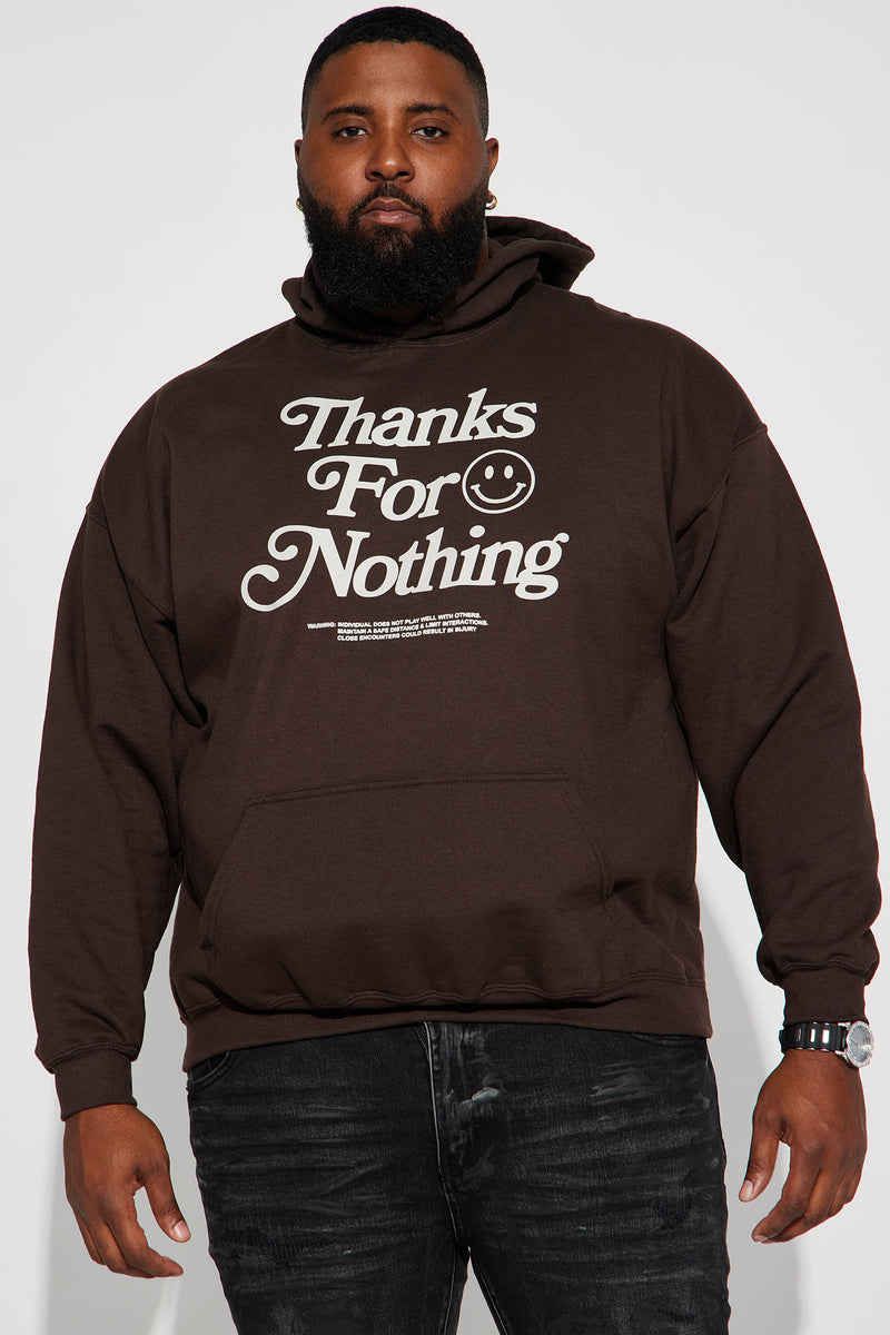 Thanks For Nothing Hoodie - Brown | Fashion Nova, Mens Graphic Tees | Fashion Nova