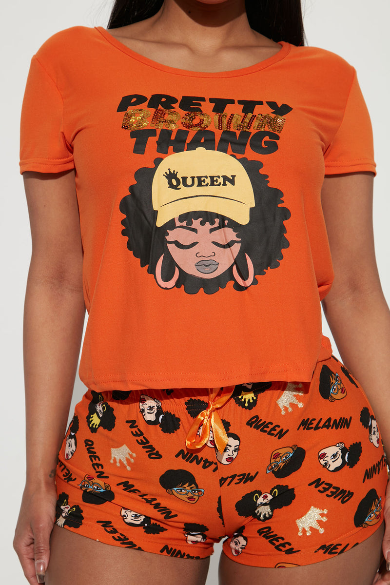 Pretty Thang PJ Short Set - Orange | Fashion Nova, Lingerie & Sleepwear | Fashion Nova