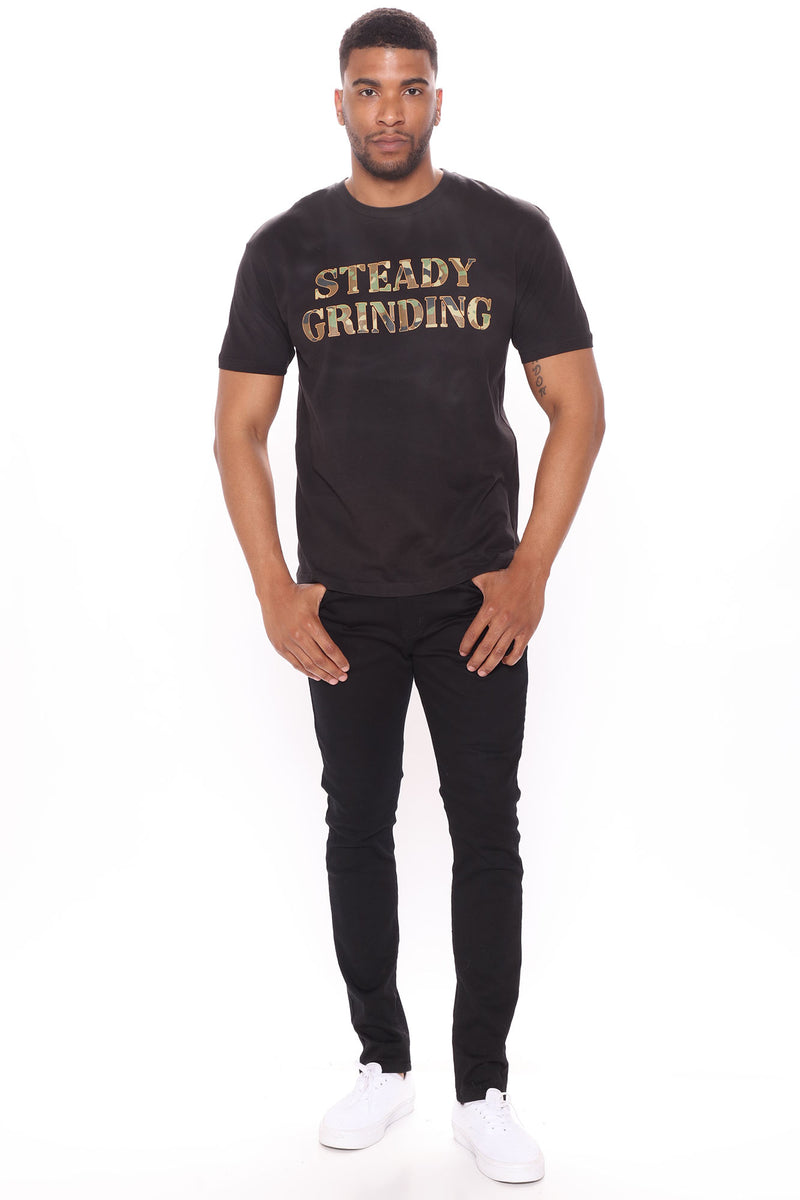 Steady Grinding Short Sleeve Tee - Black | Fashion Nova, Mens Graphic Tees | Fashion Nova