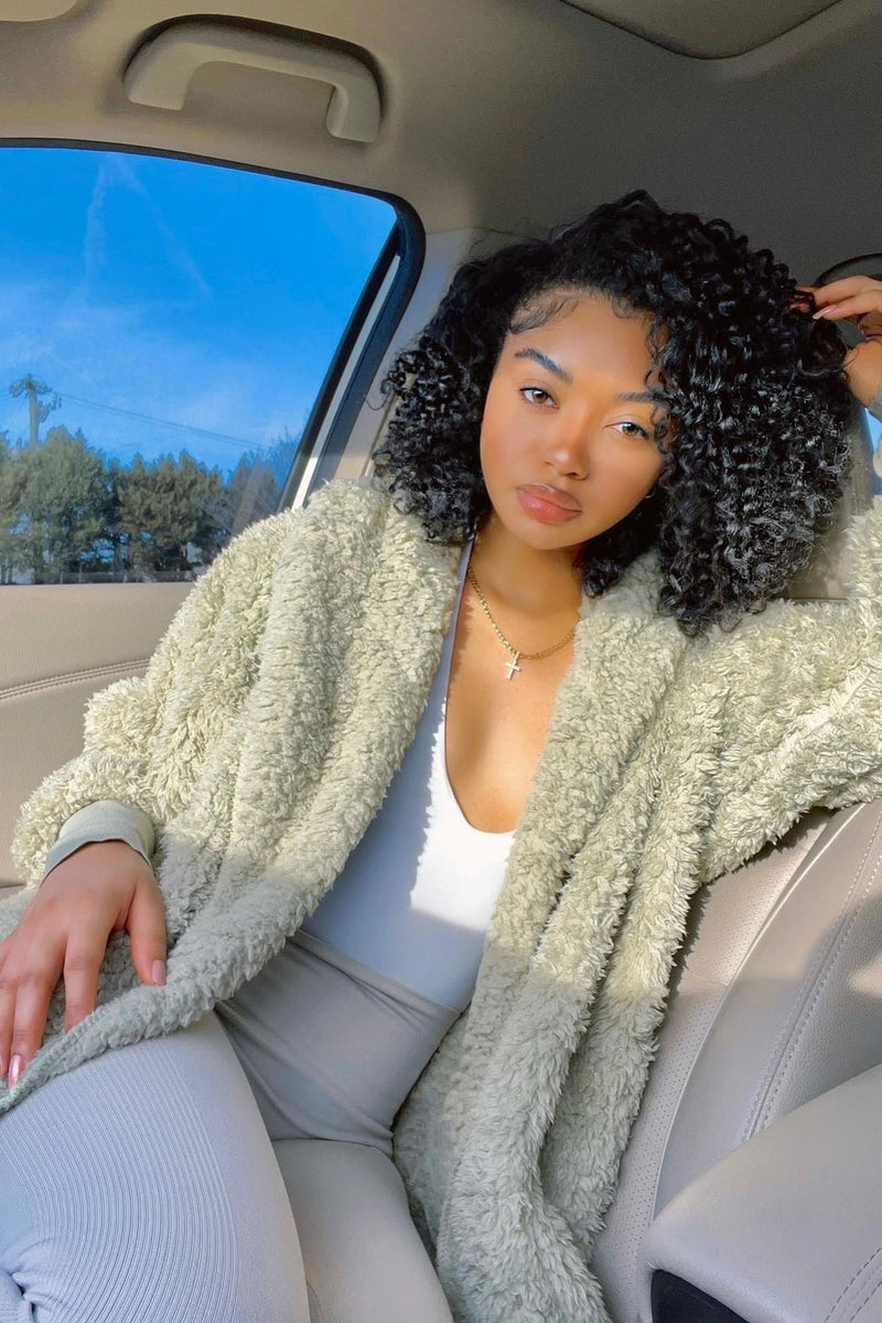 Cozied Up Together Faux Sherpa Jacket - Sage | Fashion Nova, Jackets & Coats | Fashion Nova