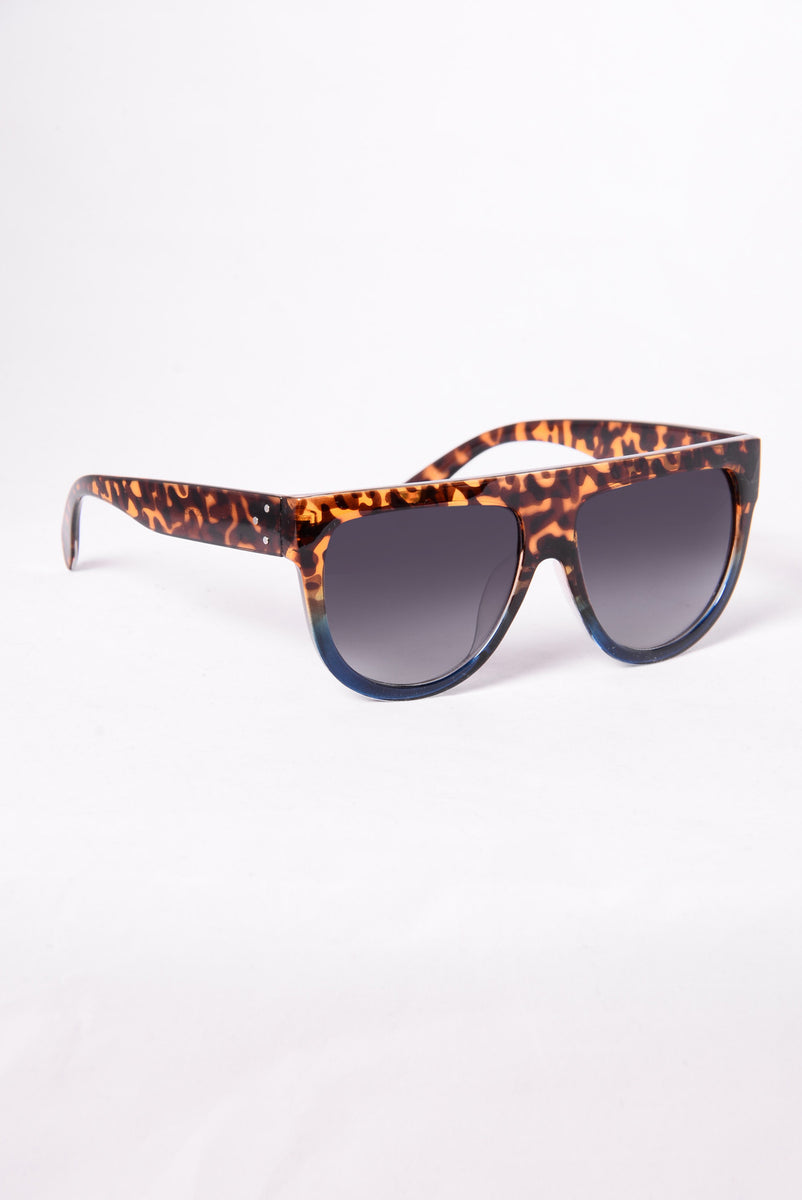 Stop And Stare Sunglasses Tortoise Blue Fashion Nova Sunglasses