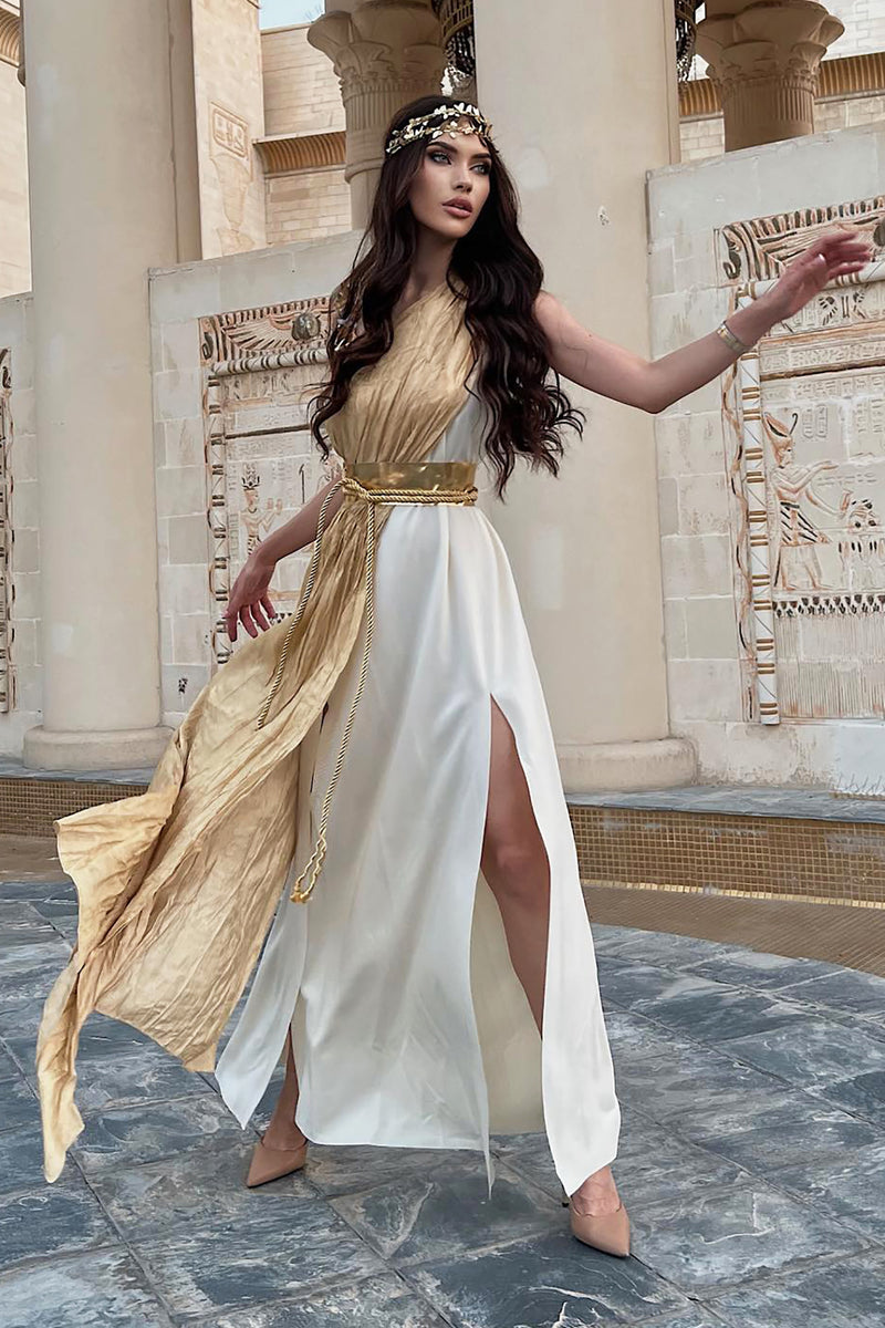 Greek Goddess 4 Piece Costume Set Cream Combo Fashion Nova Womens