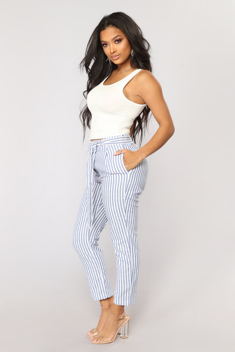 Nadia Striped Pants - Blue | Fashion Nova, Pants | Fashion Nova