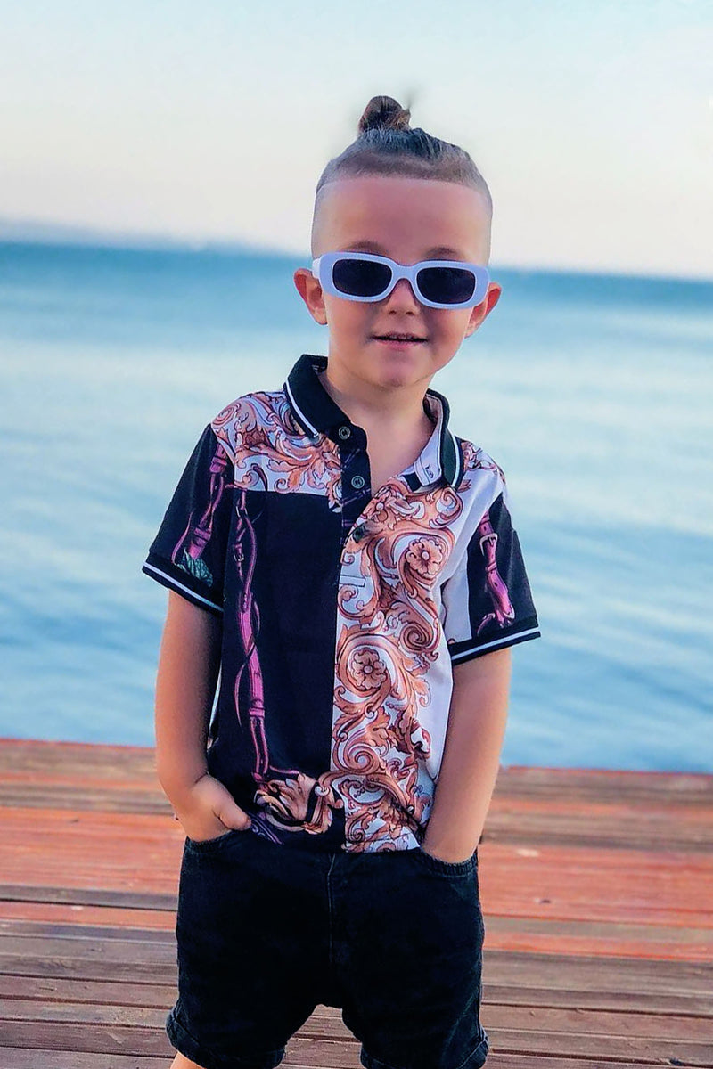 Mini Anton Short Sleeve Polo - Black | Fashion Nova, Kids Tops & T-Shirts | Fashion Nova