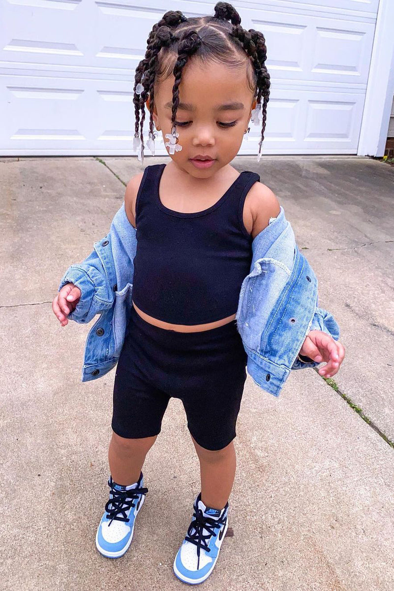 Mini Bondoc Biker Short Set - Black | Fashion Nova, Kids Sets | Fashion Nova
