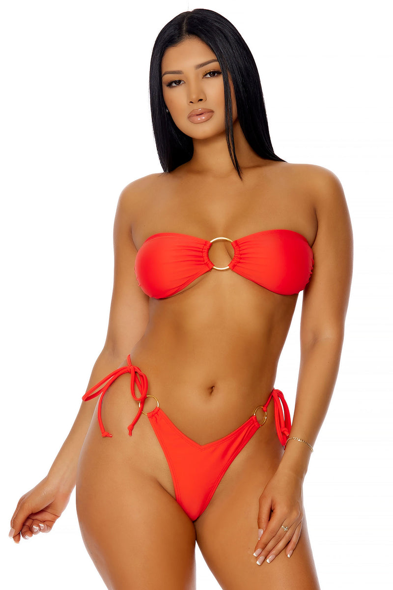 Sun Daze 2 Piece Bikini Red Fashion Nova Swimwear Fashion Nova
