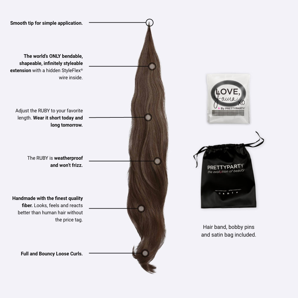 PRETTYPARTY The Ruby 8″ to 24″ Loose Curl Ponytail - Dark Brown | Fashion Nova, Hair Extensions ...