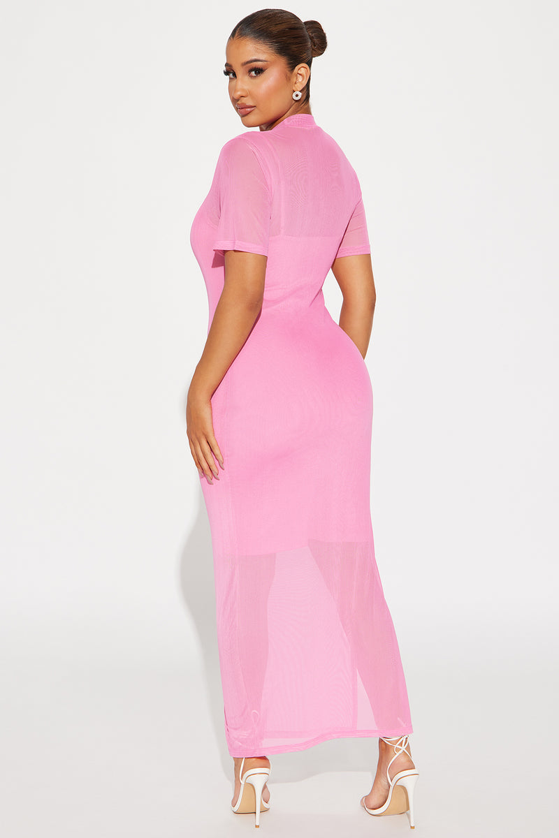 Vicky Mesh Maxi Dress Hot Pink Fashion Nova Dresses Fashion Nova
