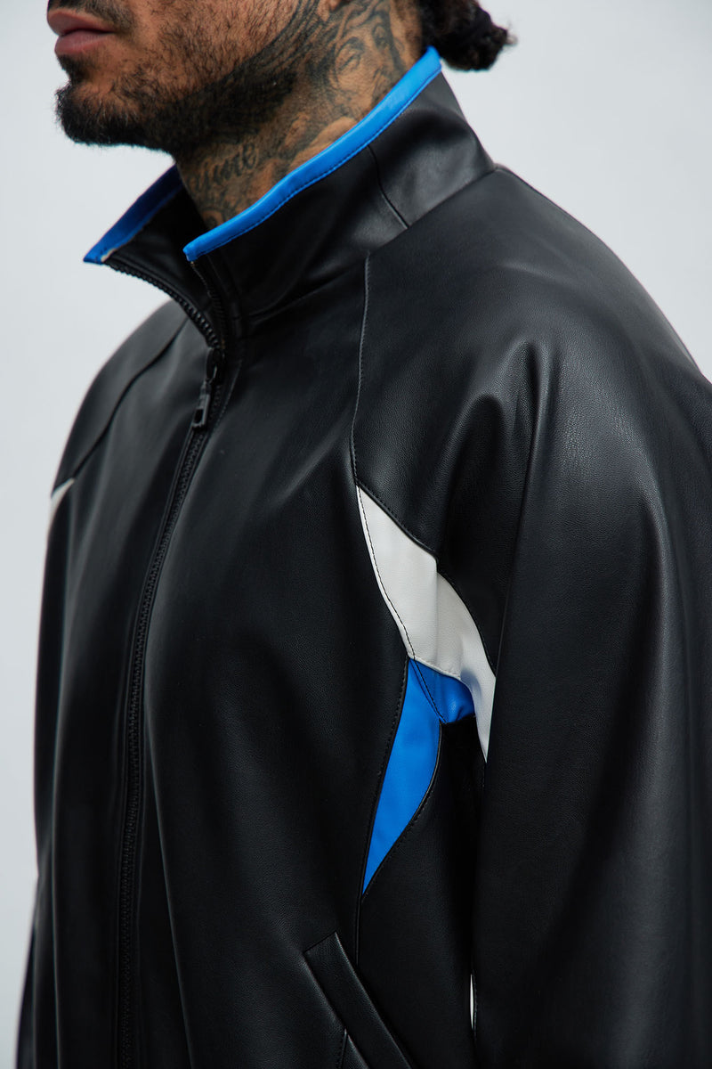 River Faux Leather Track Jacket - Black/combo | Fashion Nova, Mens ...