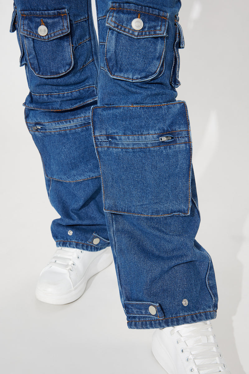 Mini Billie Cargo Jeans - Medium Wash | Fashion Nova, Kids Pants & Jeans | Fashion Nova