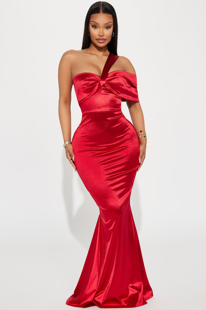 An Evening With You Satin Gown - Red | Fashion Nova, Dresses | Fashion Nova