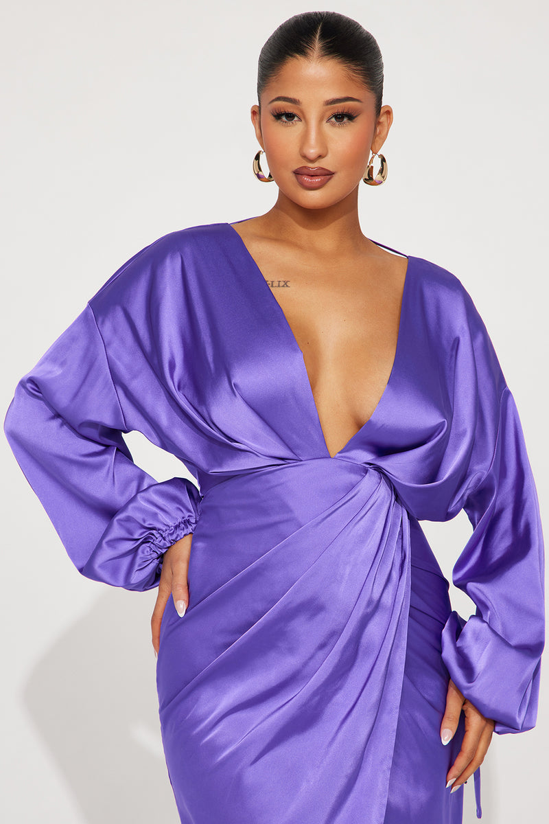 Leslie Satin Maxi Dress - Purple | Fashion Nova, Dresses | Fashion Nova