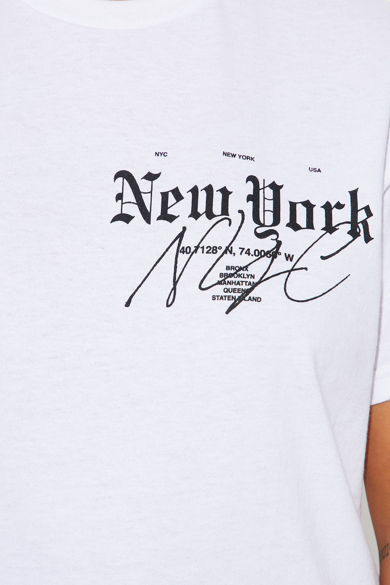 New York Script Tee - White | Fashion Nova, Screens Tops and Bottoms ...