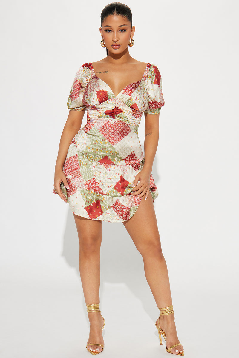 Allison Satin Mini Dress - Green/combo | Fashion Nova, Dresses ...