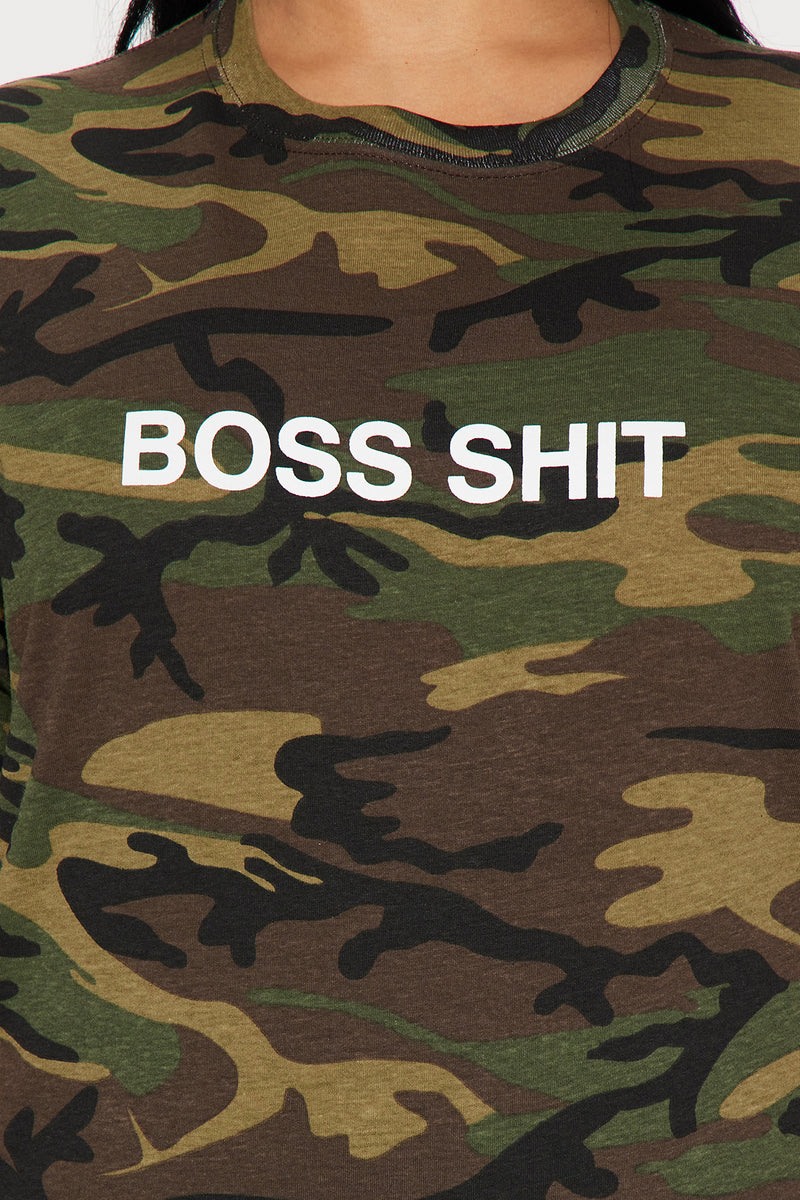 On My Boss Shit Camo Tee - Camouflage | Fashion Nova, Screens Tops and ...