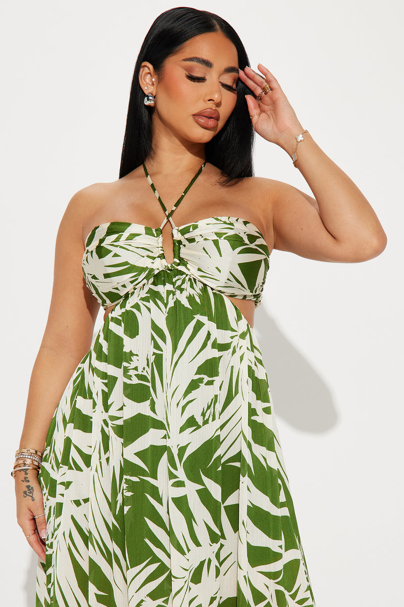 Tropical Satin Maxi Dress - Green/combo | Fashion Nova, Dresses | Fashion Nova