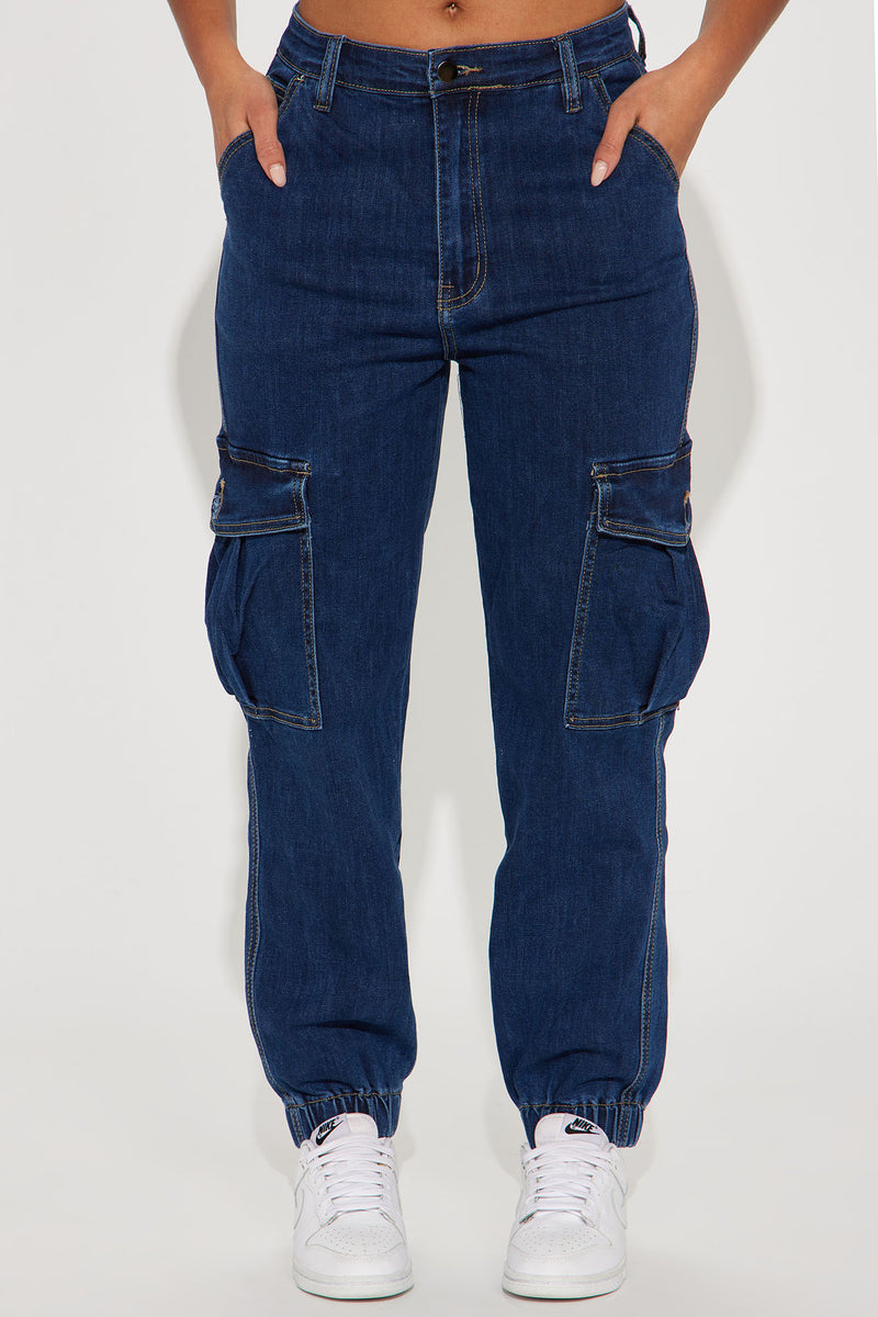 Sienna Stretch Cargo Jogger Jeans - Dark Wash | Fashion Nova, Jeans ...