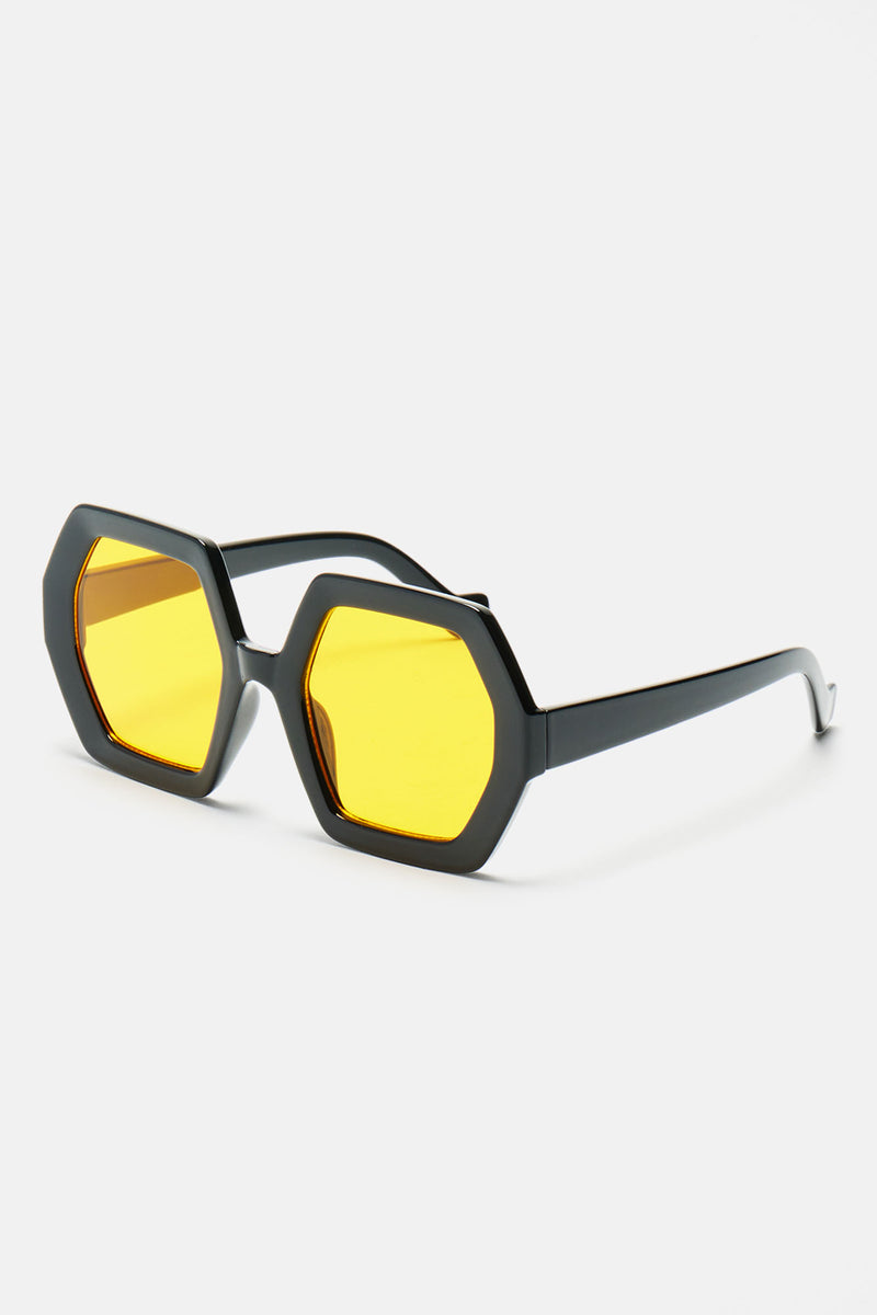 Fair Game Sunglasses Blackyellow Fashion Nova Sunglasses