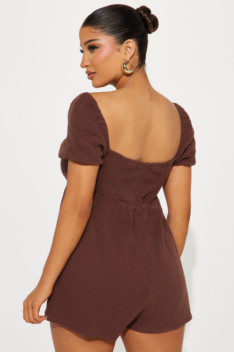 Forever Under The Sun Romper - Brown | Fashion Nova, Rompers | Fashion Nova