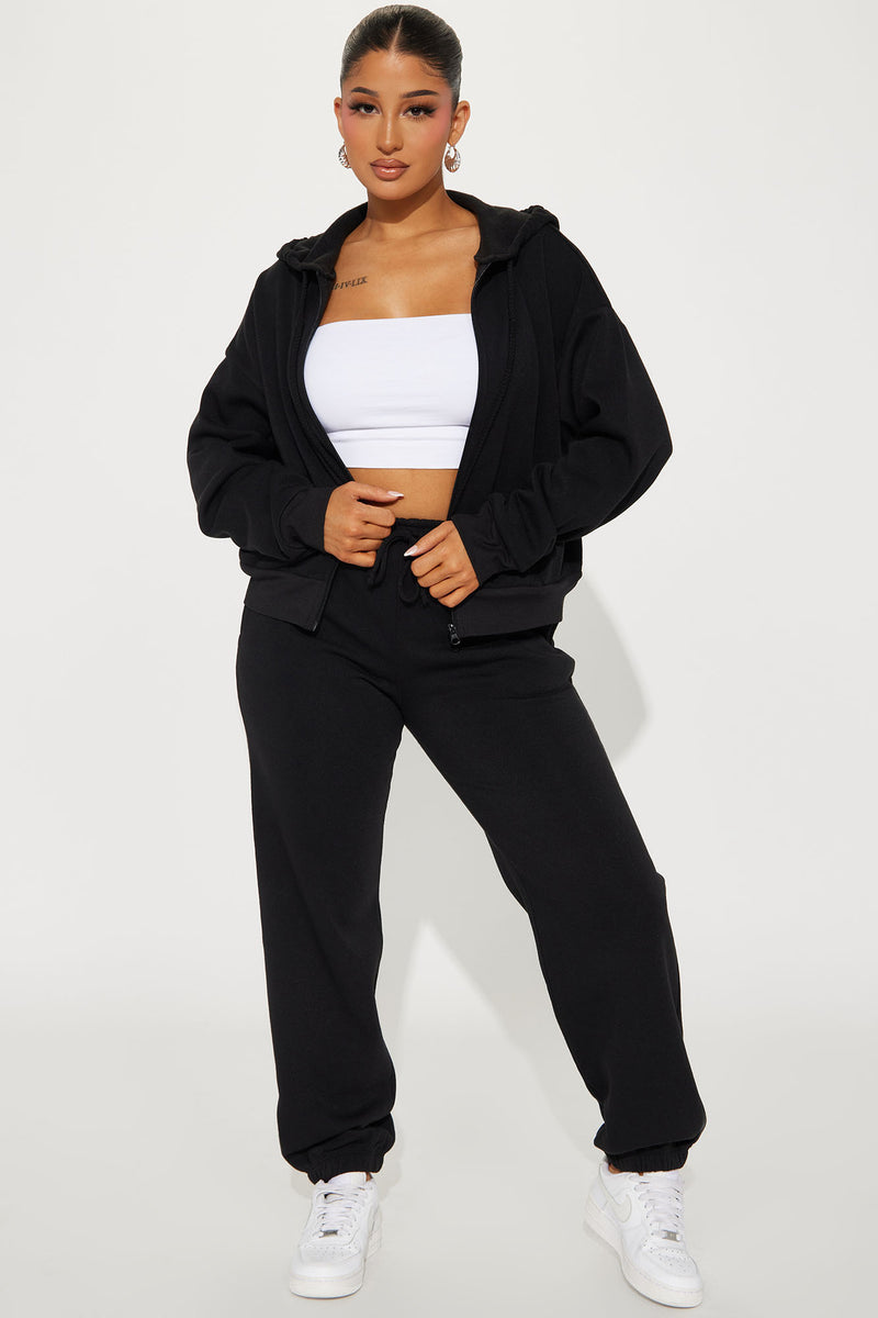 Game On Fleece Jogger Set - Black | Fashion Nova, Matching Sets ...