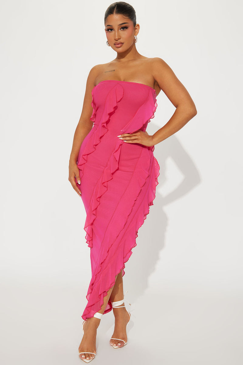 Ivana Mesh Midi Dress - Hot Pink | Fashion Nova, Dresses | Fashion Nova