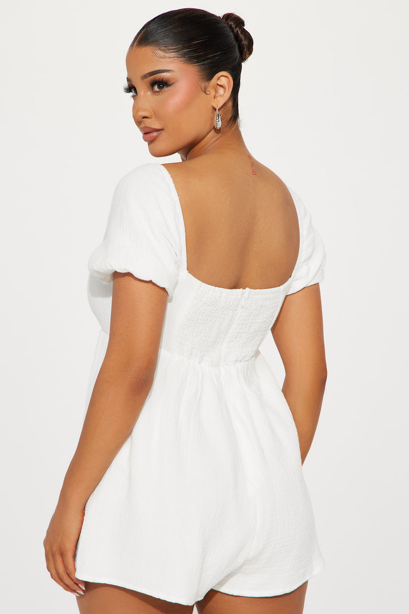 Forever Under The Sun Romper - White | Fashion Nova, Rompers | Fashion Nova
