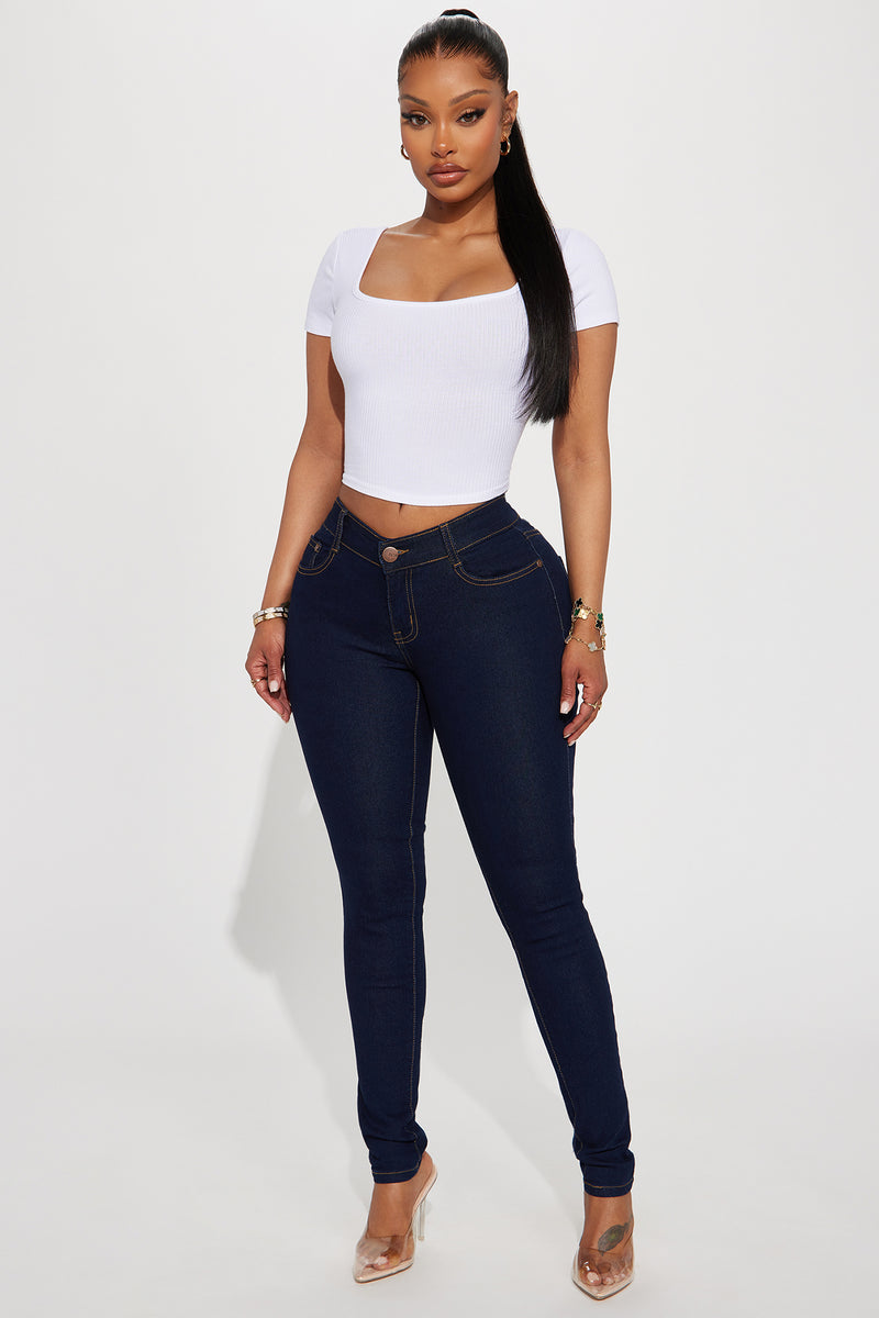 Know The Influence Stretch Skinny Jeans - Dark Wash | Fashion Nova ...