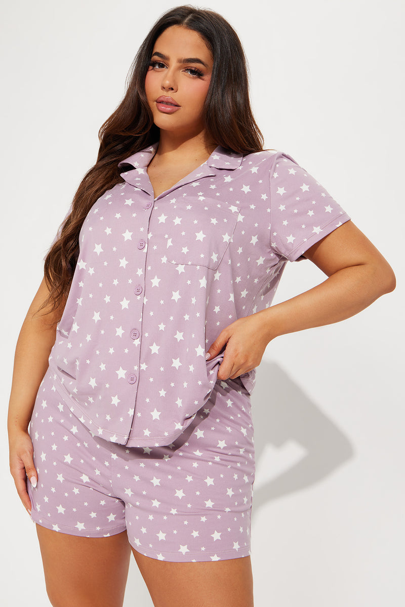 Starry Dreams Pj Short Set Grey Fashion Nova Lingerie And Sleepwear