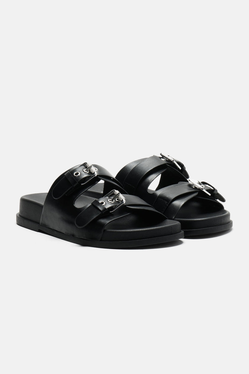 Jocie Flat Sandals - Black | Fashion Nova, Shoes | Fashion Nova