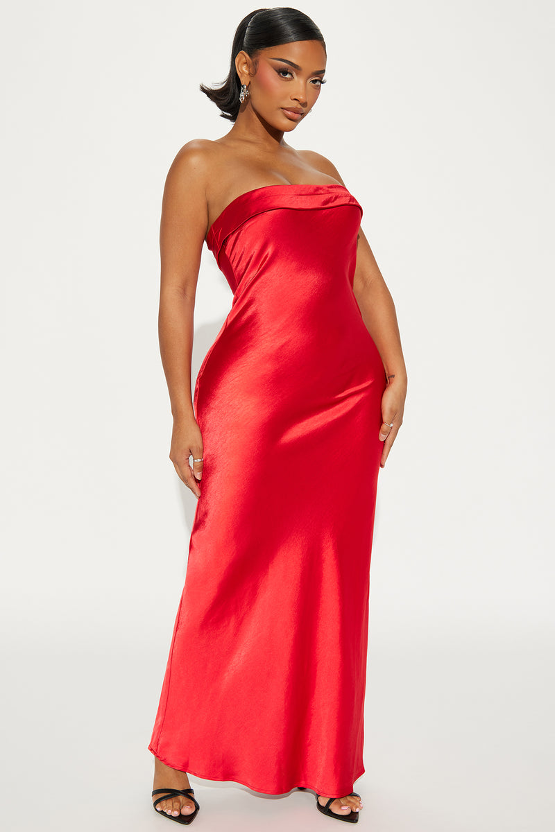 Emma Satin Maxi Dress - Red | Fashion Nova, Dresses | Fashion Nova