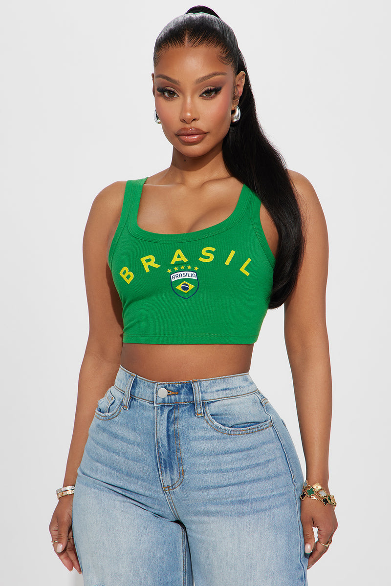Brasil Tank Top - Green | Fashion Nova, Screens Tops and Bottoms ...