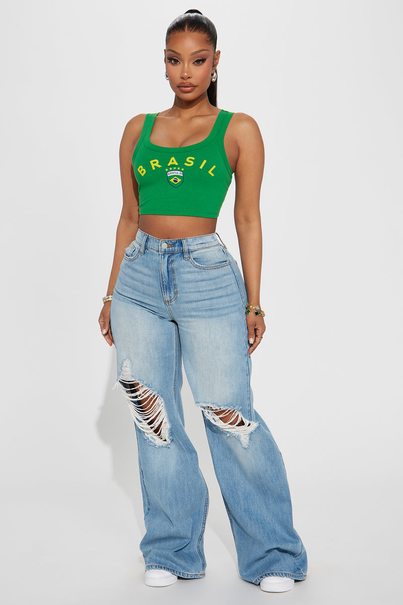 Wear And Tear Ripped Baggy Jeans - Medium Wash | Fashion Nova, Jeans ...