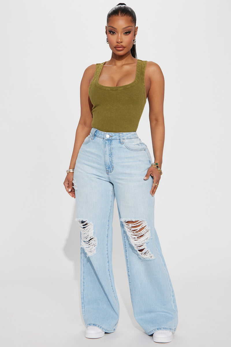 Samira Washed Tank Top - Green | Fashion Nova, Knit Tops | Fashion Nova