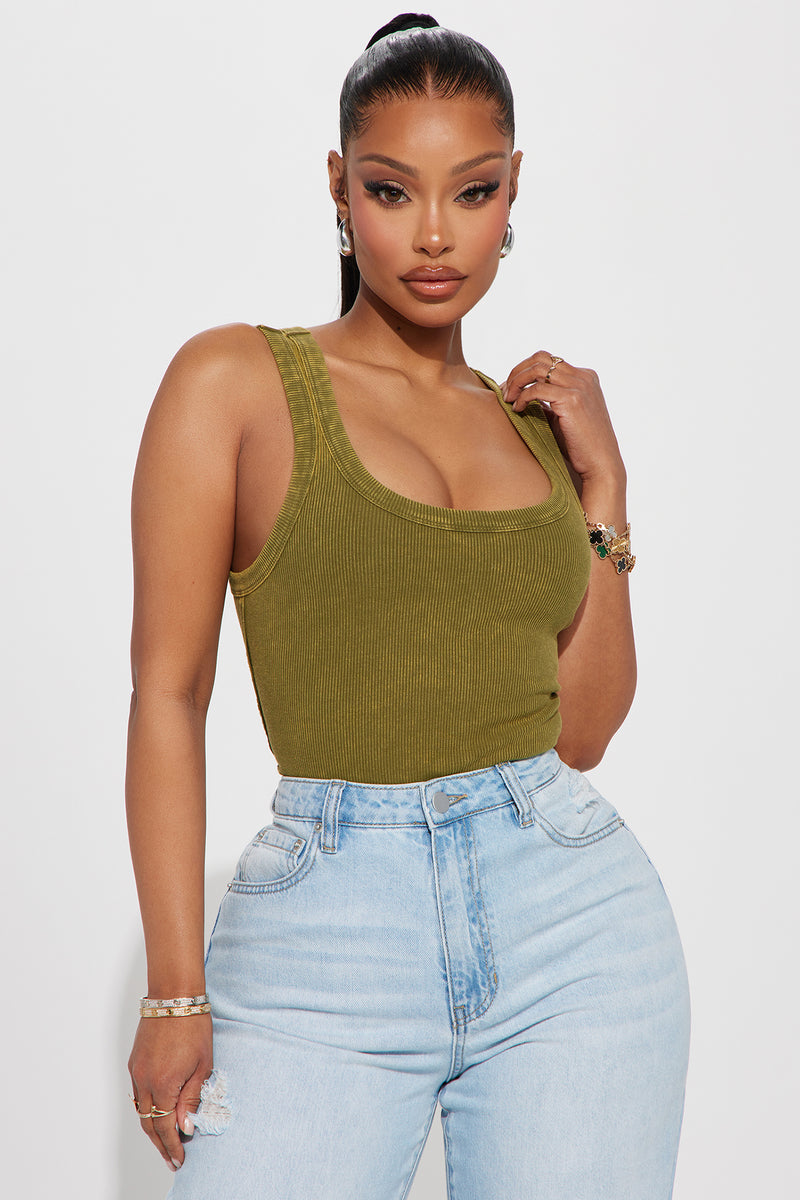 Samira Washed Tank Top - Green | Fashion Nova, Knit Tops | Fashion Nova