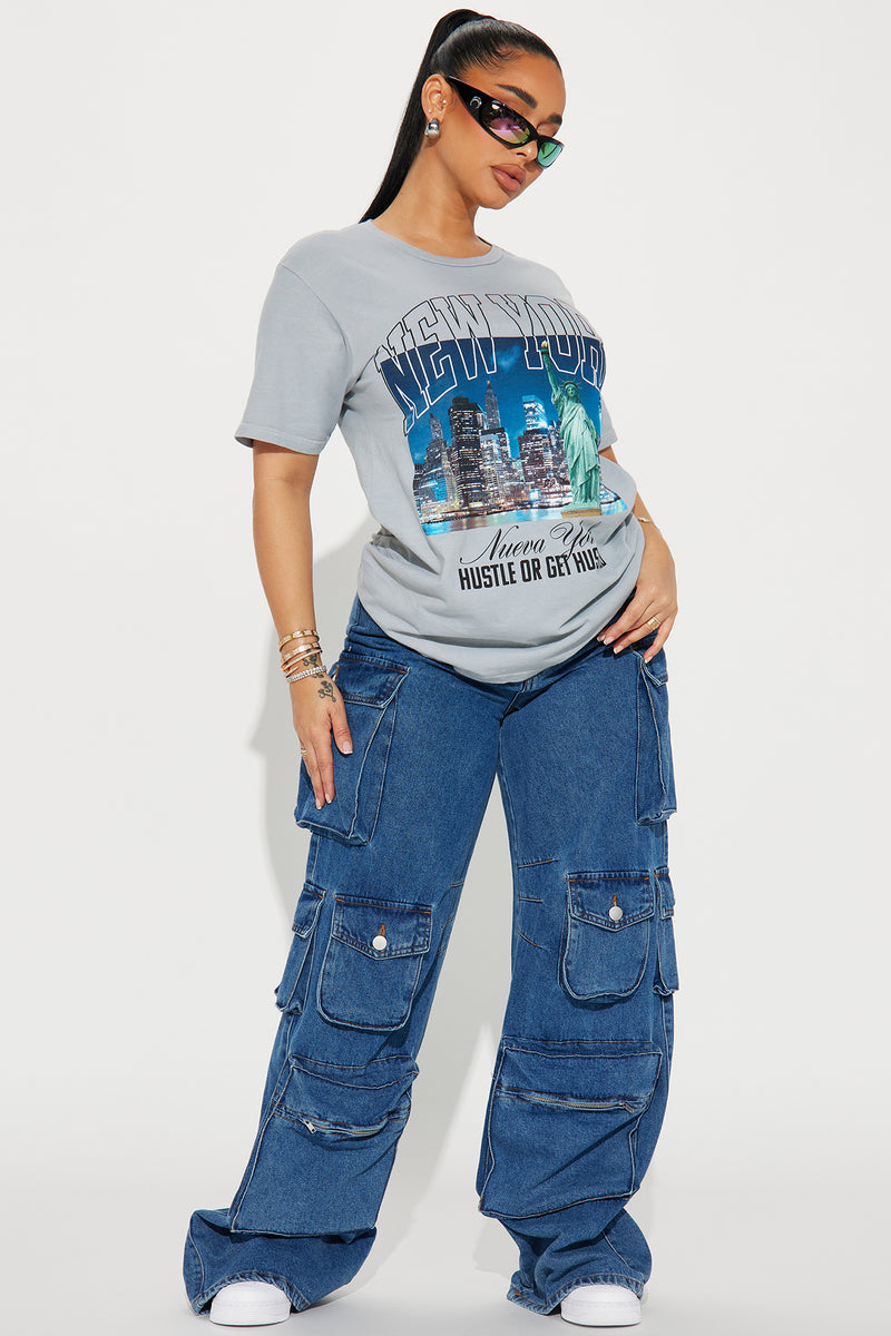 NY Hustle Or Get Hustled Short Sleeve Tee - Grey/combo | Fashion Nova ...