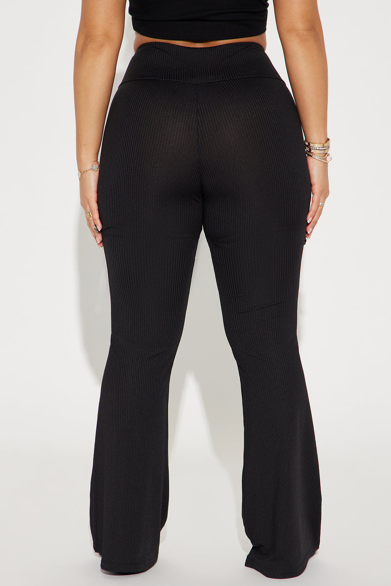Amber Ribbed Flare Pant - Black | Fashion Nova, Pants | Fashion Nova