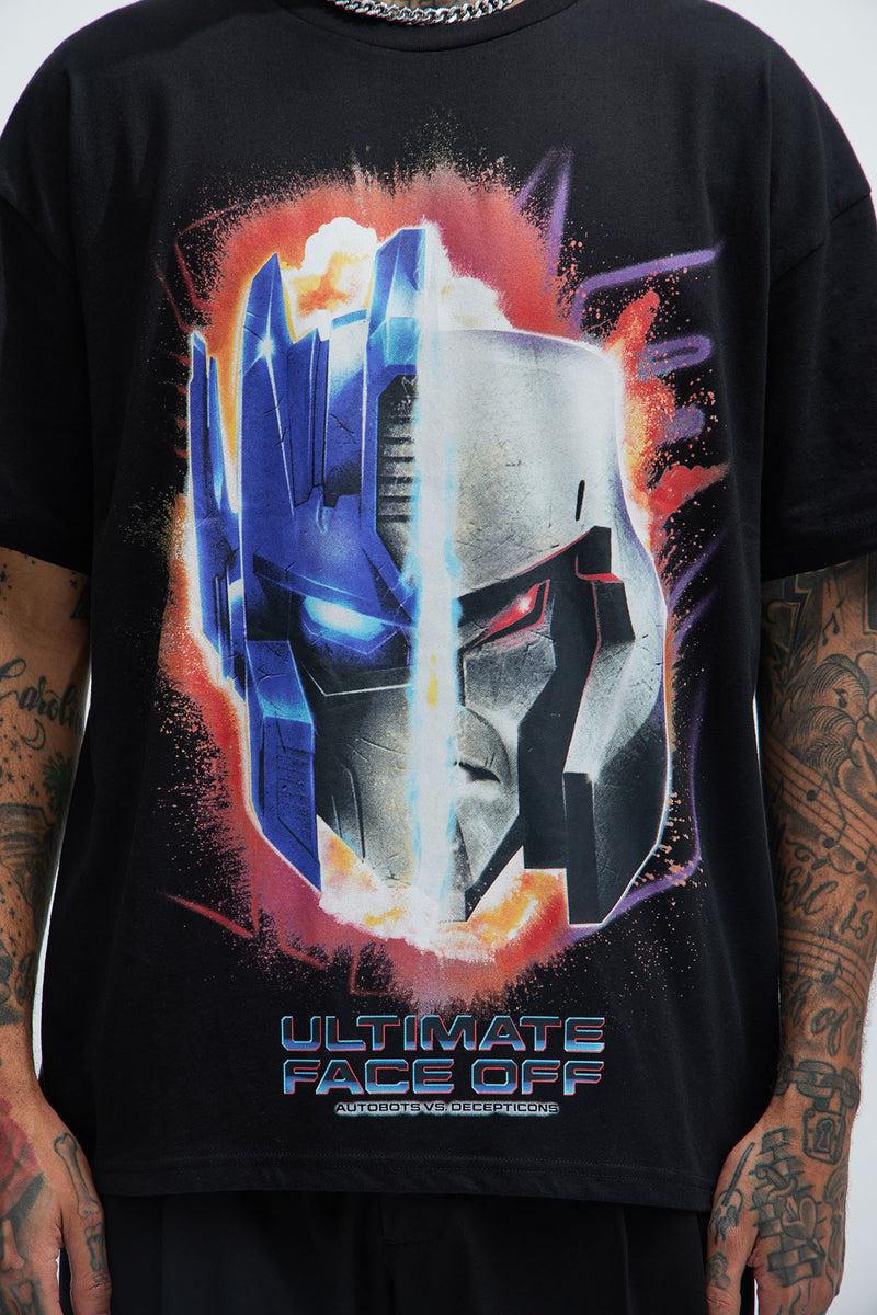 Transformers Ultimate Face Off Oversized Short Sleeve Tee - Black ...