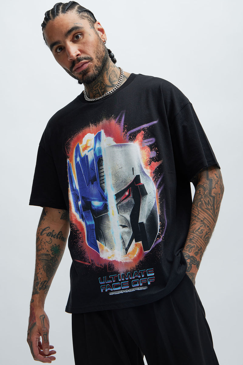 Transformers Ultimate Face Off Oversized Short Sleeve Tee - Black ...