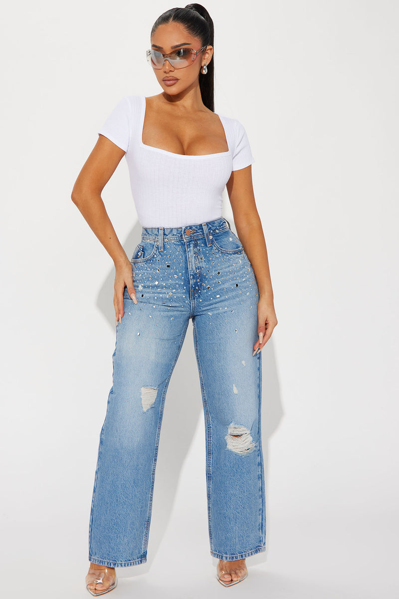 Dana Square Neck Tee - White | Fashion Nova, Basic Tops & Bodysuits ...