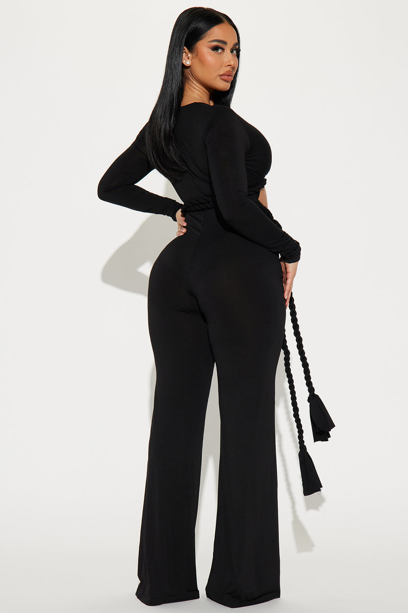Reina Rope Jumpsuit Black Fashion Nova Jumpsuits Fashion Nova