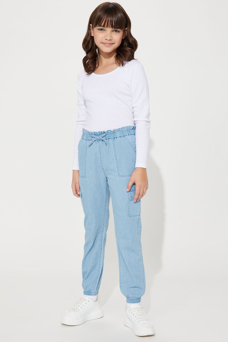 Mini Chambray Cargo Pant - Light Wash | Fashion Nova, Kids Pants ...