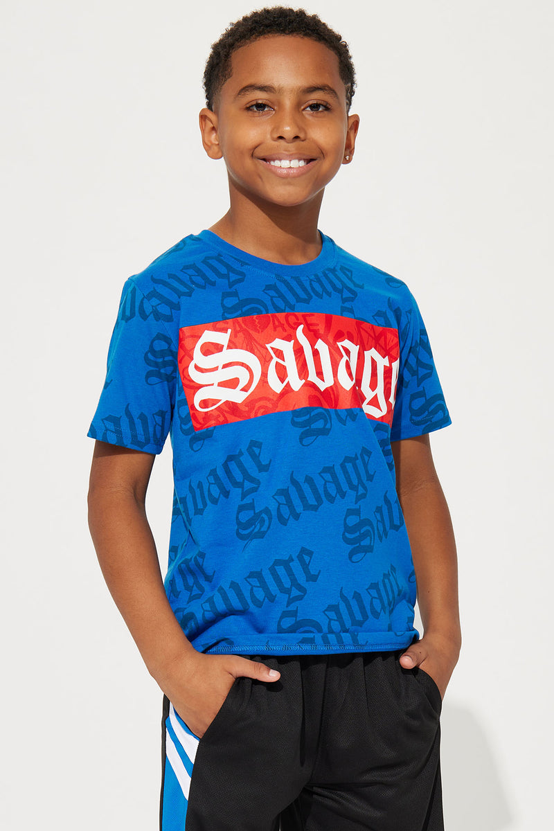 Mini Savage King Short Set - Blue/Black | Fashion Nova, Kids Sets | Fashion Nova