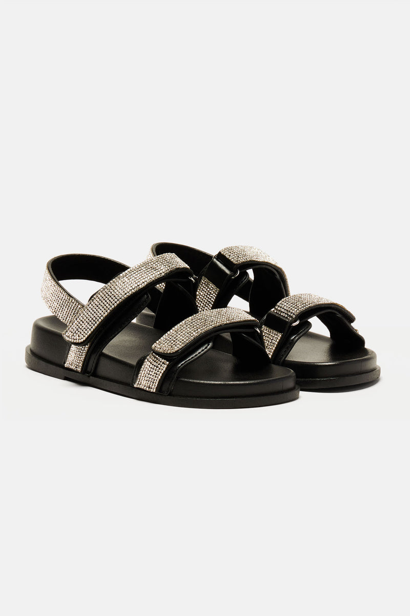 Sarabeth Embellished Flat Sandals - Black | Fashion Nova, Shoes ...