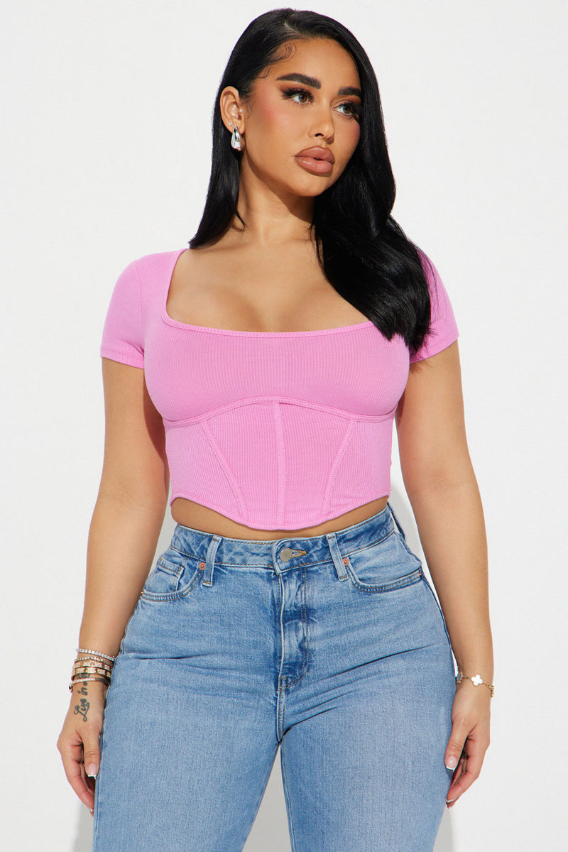 Riley Ribbed Top - Pink | Fashion Nova, Knit Tops | Fashion Nova