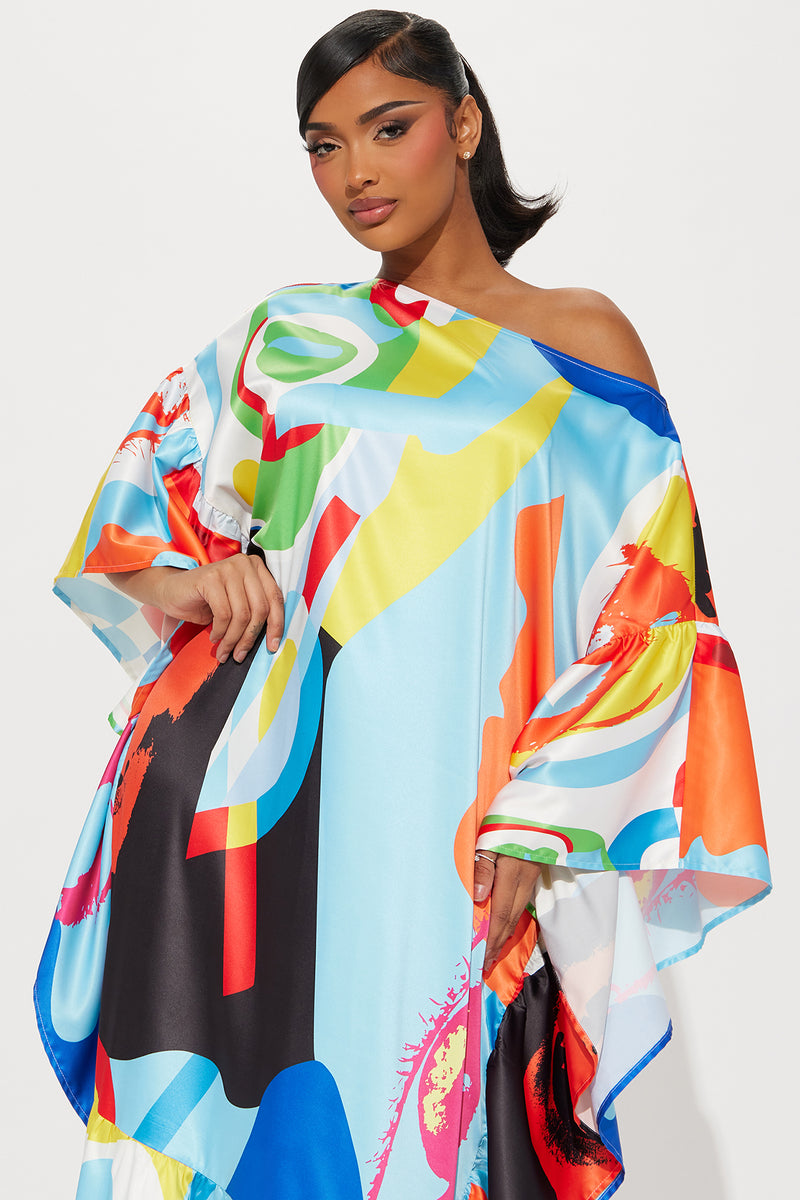 Amaya Satin Kaftan Dress - Multi Color | Fashion Nova, Dresses | Fashion Nova