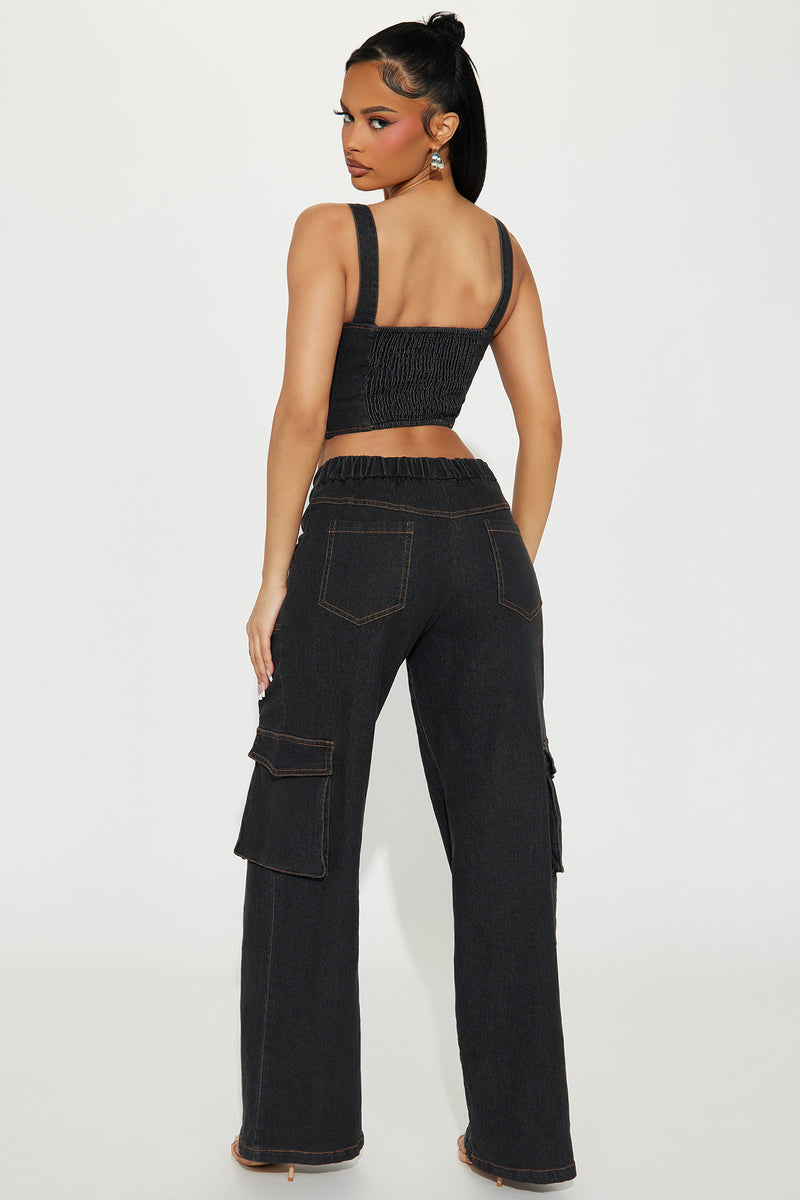 Allyson Denim Pant Set - Dark Wash | Fashion Nova, Matching Sets ...