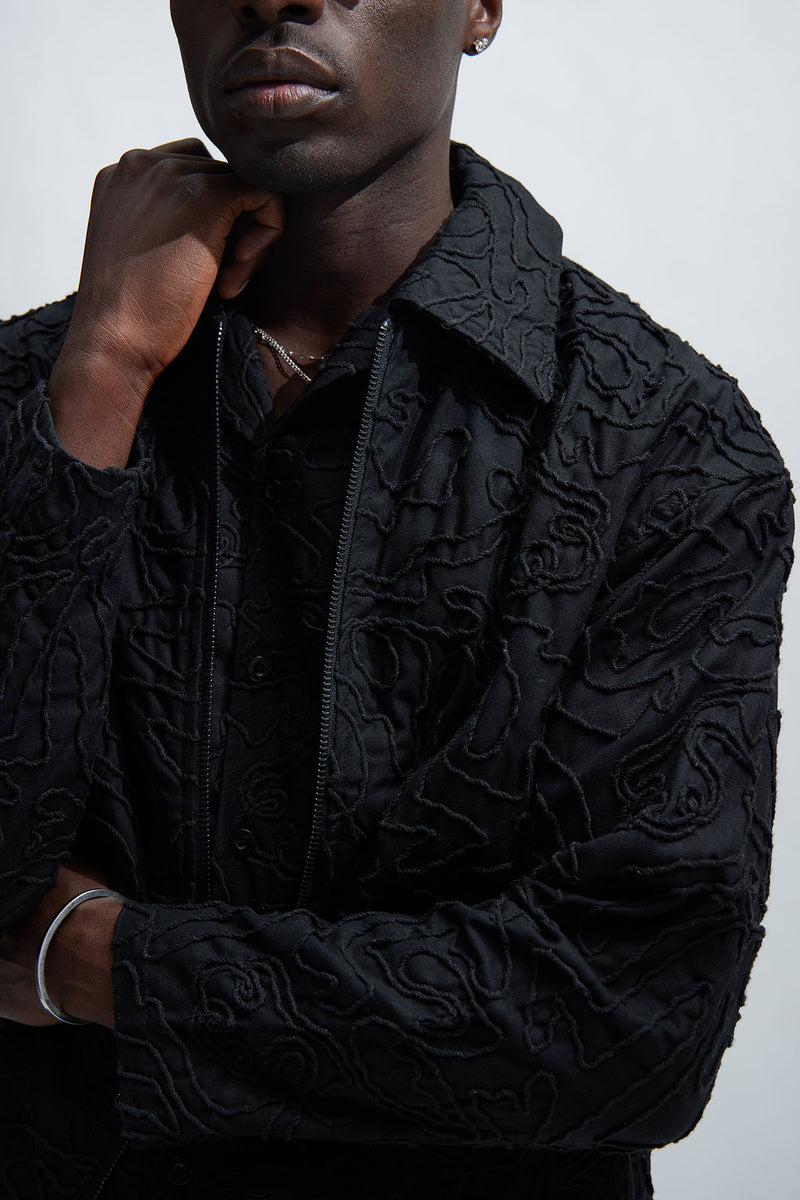 Swirl Jacquard Linen Boxy Jacket - Black | Fashion Nova, Mens Casual ...